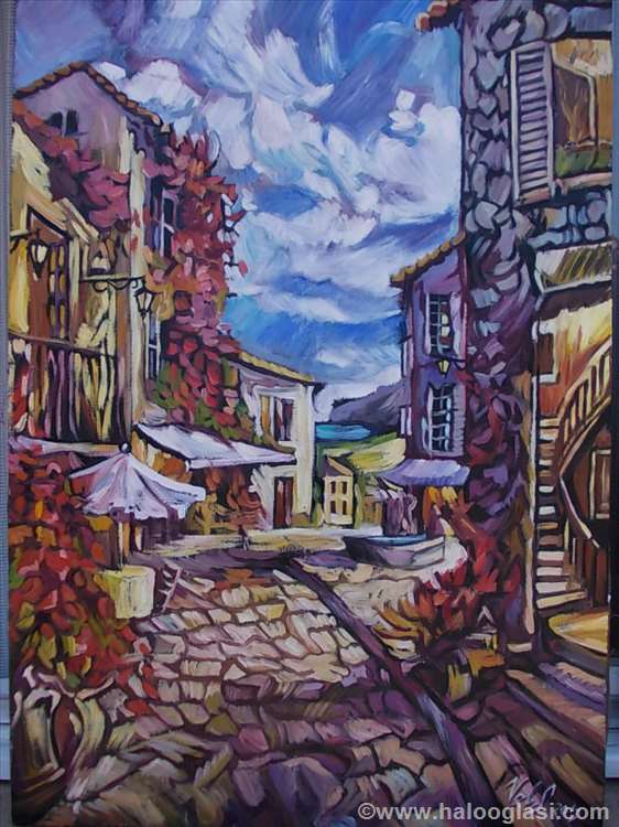 "Stara ulica" slika, ulje na platnu | Halo Oglasi