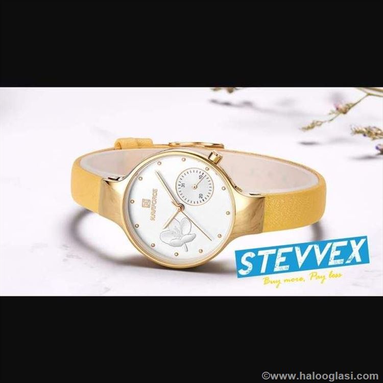 žuti moderni sat sa 3D detaljem cveta vanile | Halo Oglasi