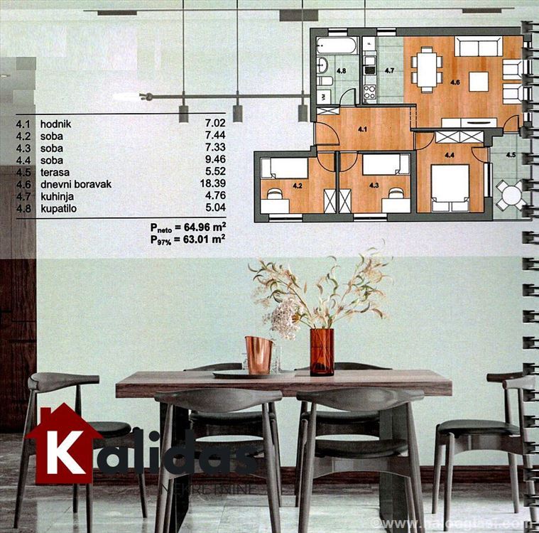 VETERNIK, VETERNIK, Stan, 2.5, 58,00m2 | Halo Oglasi