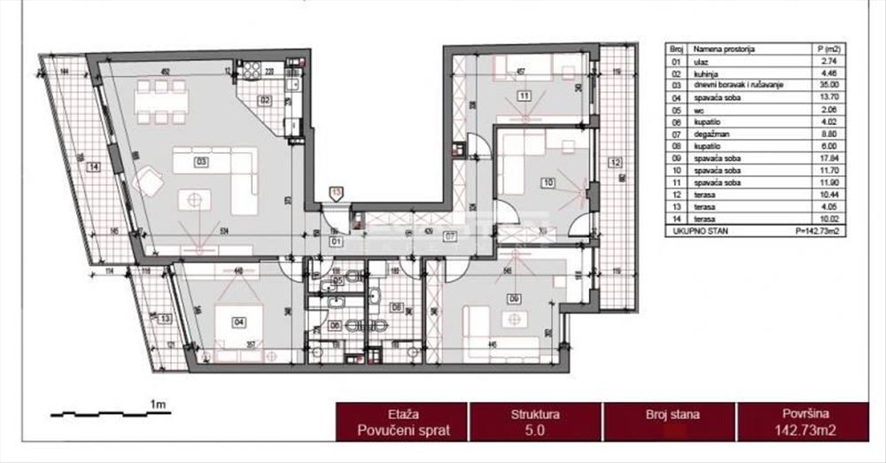 Takovska, 143m2, VII, cg, u izgradnji, lux ID#8185 | Halo Oglasi