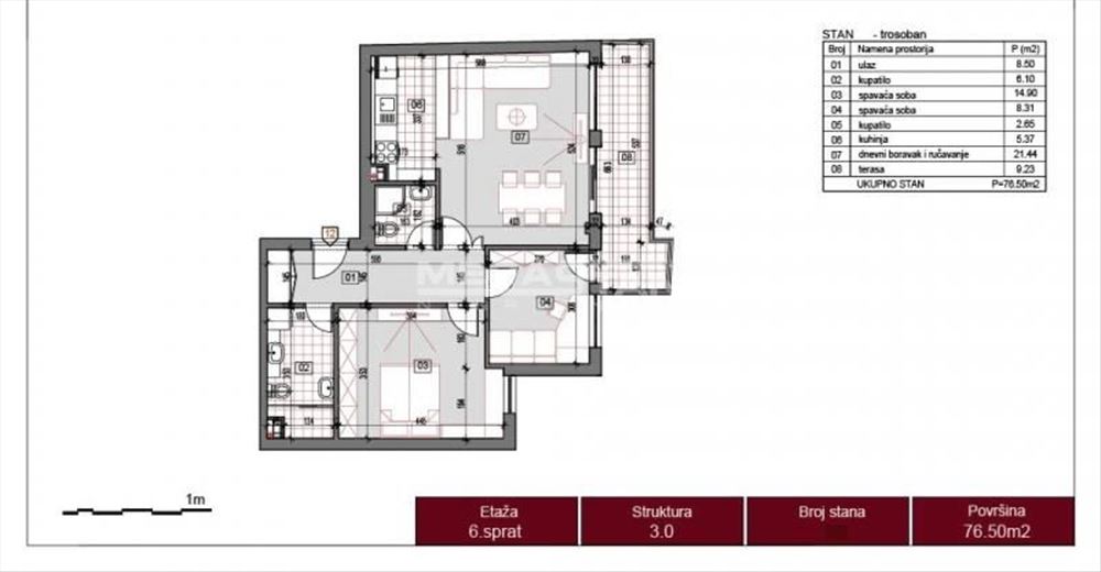 Takovska, 77m2, VI, cg, u izgradnji, lux ID#81856 | Halo Oglasi