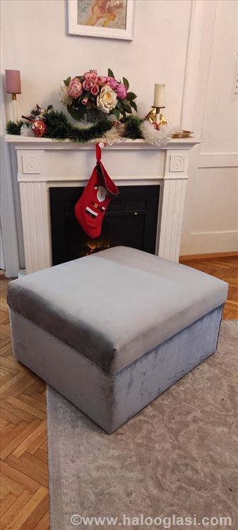 AKCIJA - Tabure Chester Lux - Velvet Gray (80 x 70 | Halo Oglasi