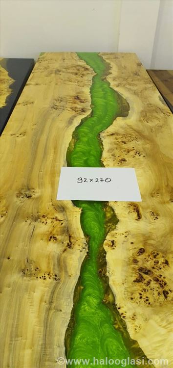 Epoxy sto-ploča stola orah/zeleni 90×200 cm | Halo Oglasi