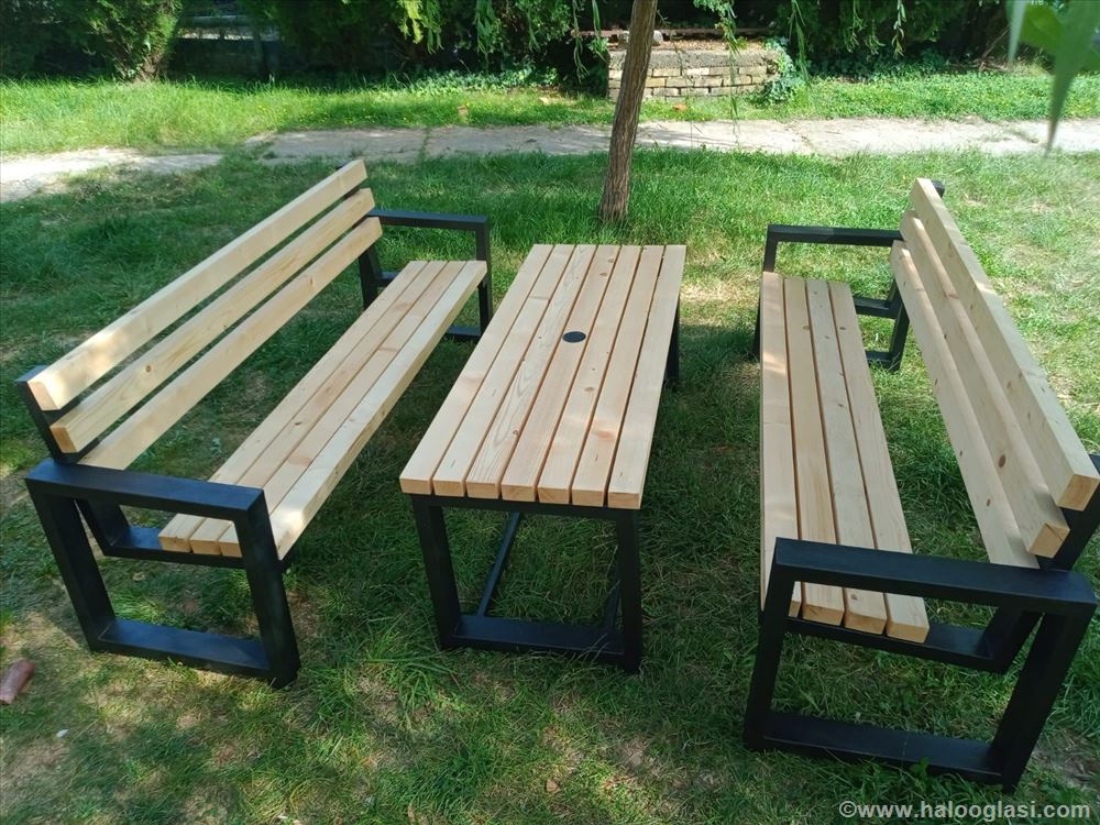 Sto i klupe (drvo/metal) | Halo Oglasi