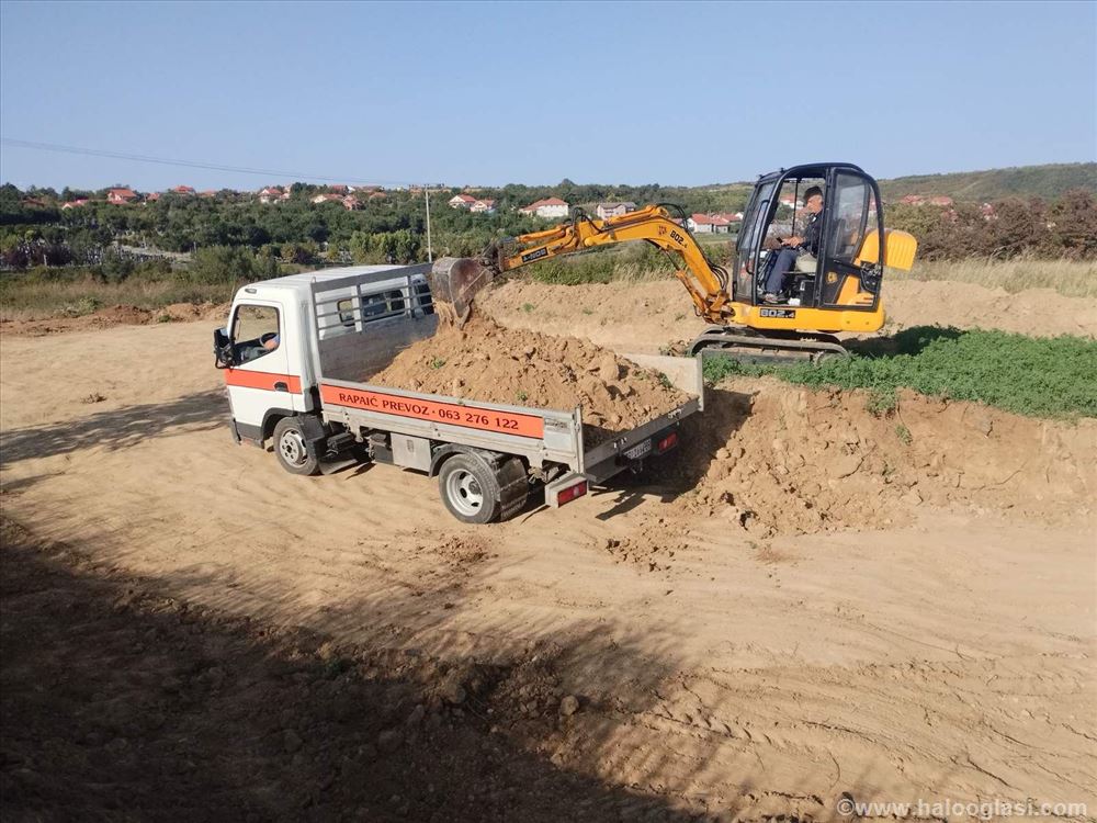 Mini bager i kamion kiper ravnanje iskop kanala | Halo Oglasi