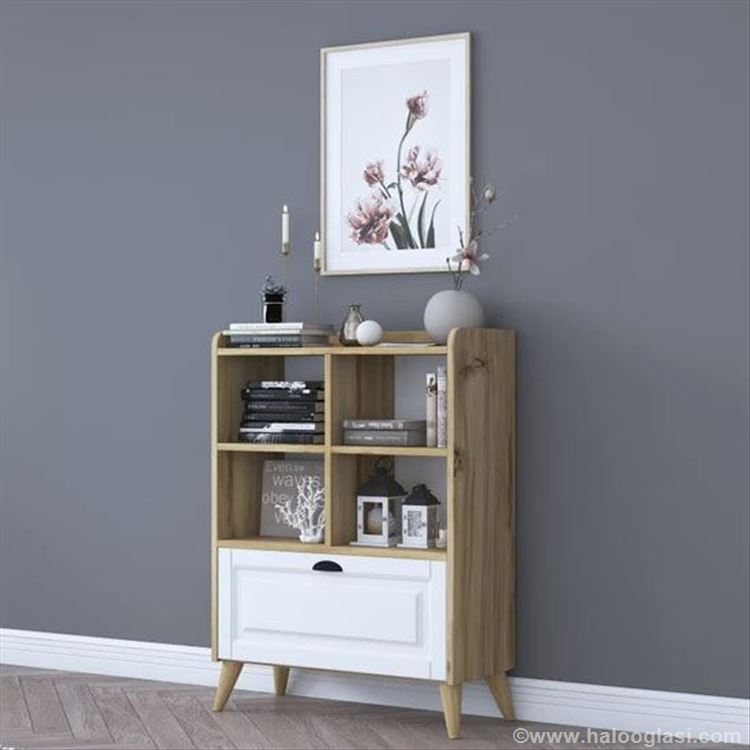 HC101 polica za knjige/orah/ bela boja | Halo Oglasi