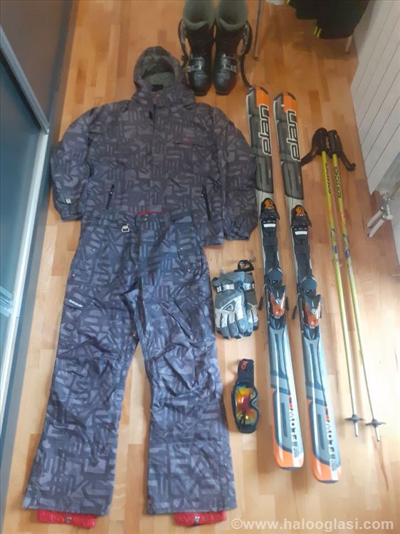 Komplet: Skije, pancerice, ski odelo, rukavice ... | Halo Oglasi