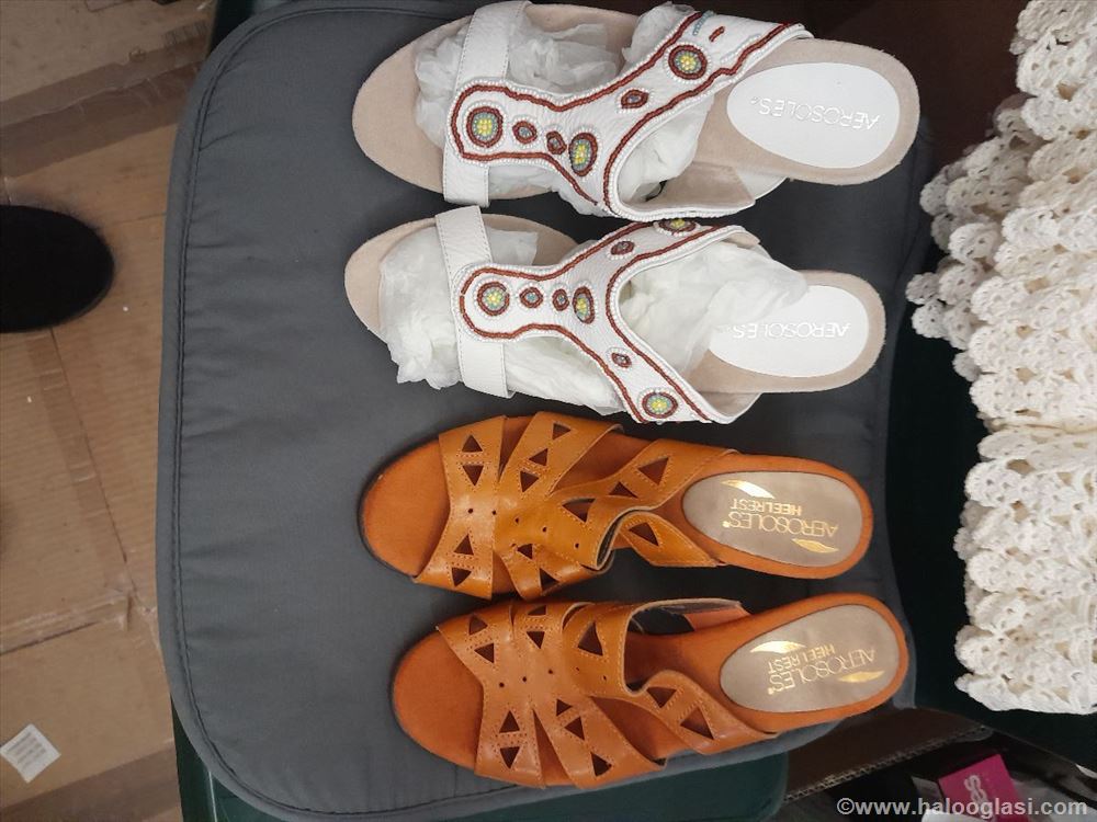 Zenske letnje papucce, samo zuto-braon | Halo Oglasi