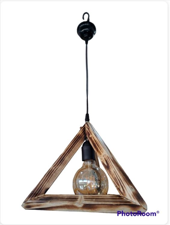 Luster PIRAMIDA rustik drvo 1xE27 | Halo Oglasi
