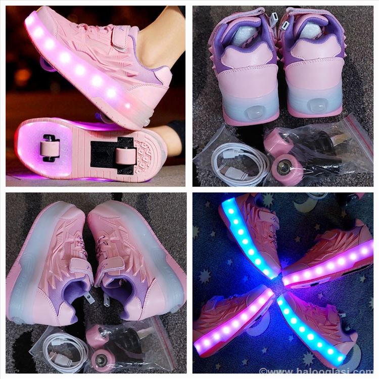 Patike sa točkićima pink usb punjive, ima brojeva | Halo Oglasi