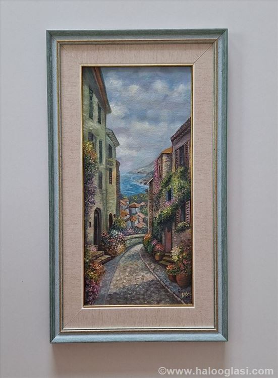Ulje na platnu - Mediteranski grad, prelepo | Halo Oglasi