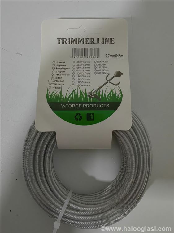 Struna za trimer sa sajlom 2.7 mm 15 metra novo | Halo Oglasi