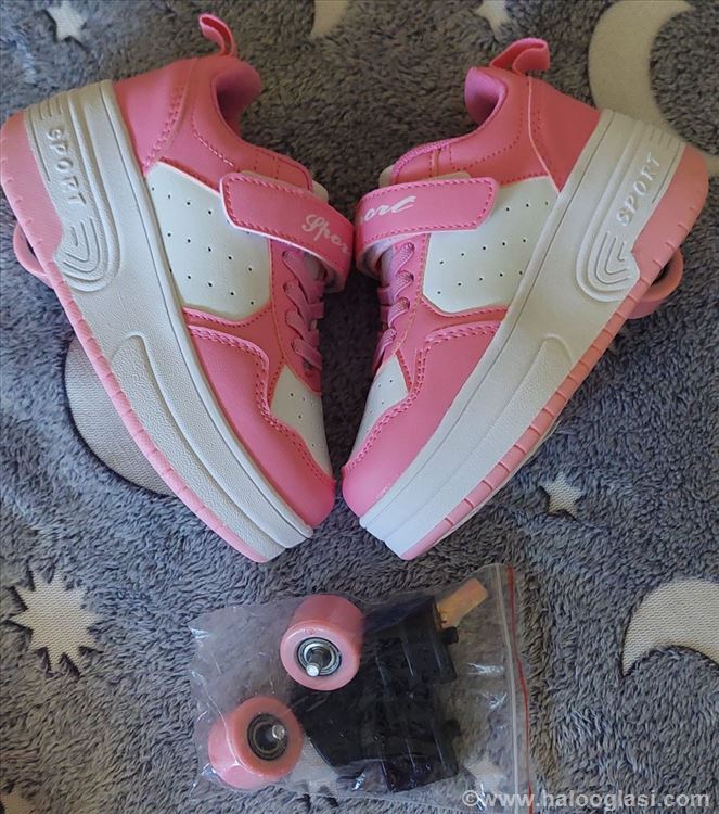 Patike sa točkićima ili bez njih, roze/belo | Halo Oglasi