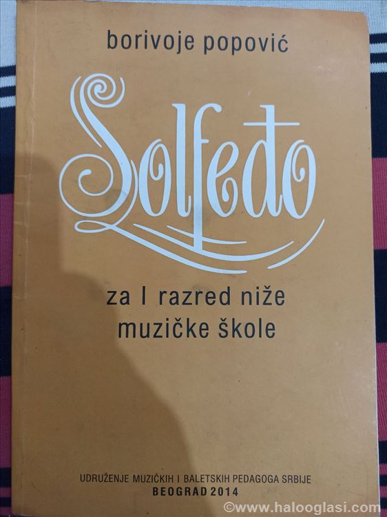 Solfeđo, za prvi razred muzičke škole | Halo Oglasi