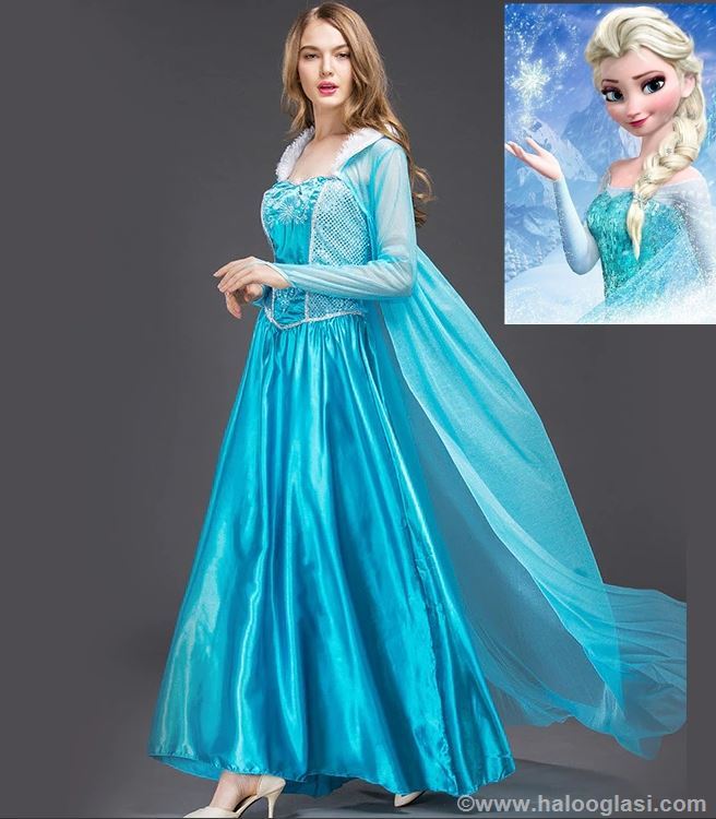 Elza Elsa Frozen haljina kostim za odrasle + plašt | Halo Oglasi