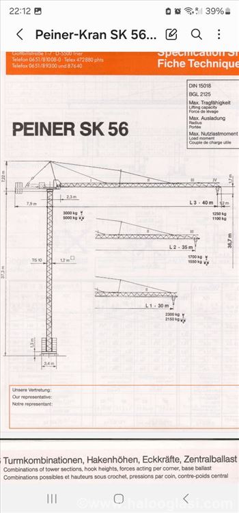 Kran marke Terex Peiner SK 56 | Halo Oglasi