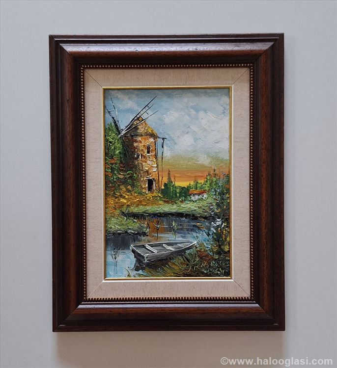 Ulje na platnu - Vetrenjača u prirodi, prelepo! | Halo Oglasi