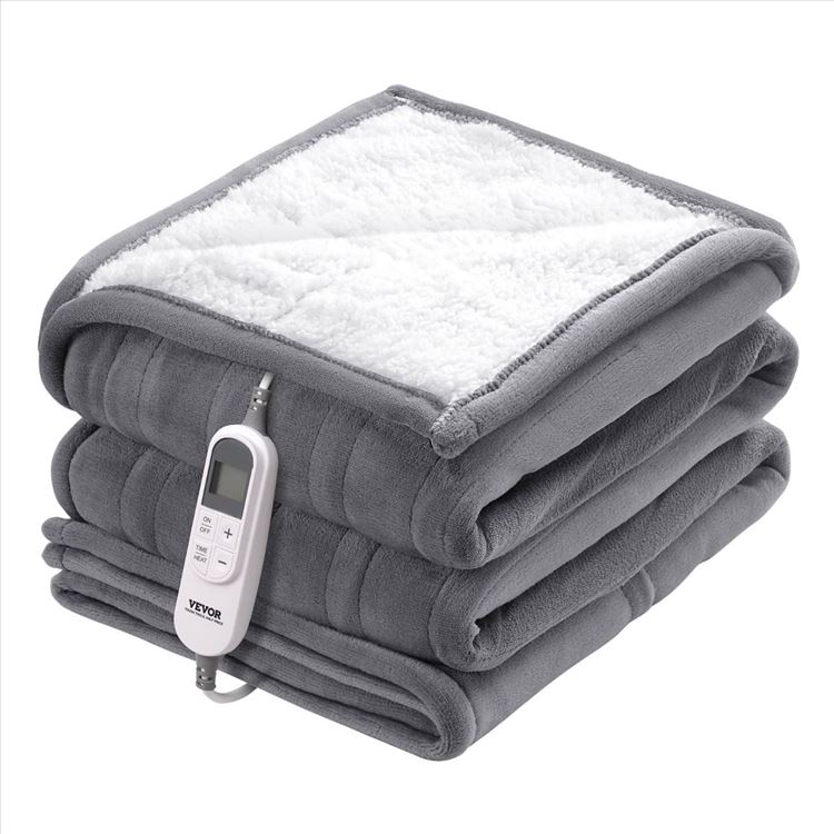 Električno ćebe sivo belo 130 x 160 cm | Halo Oglasi