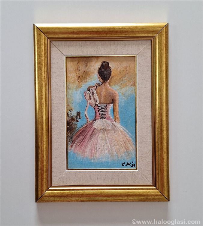 Ulje na platnu - Slatka balerina, prelepa slika! | Halo Oglasi