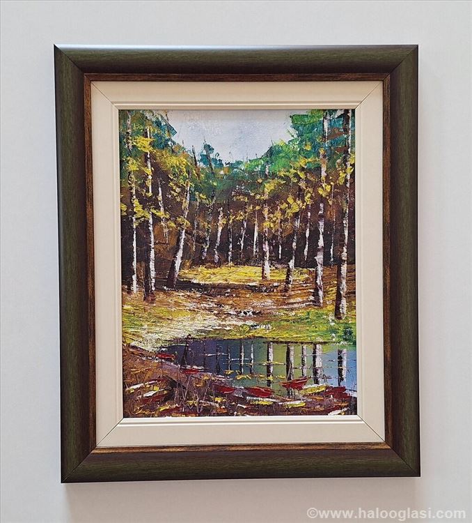 Ulje na platnu - Jezerce u sumi, prelepo! | Halo Oglasi