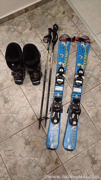 Komplet: pancerice veličina 30, skije i štapovi | Halo Oglasi