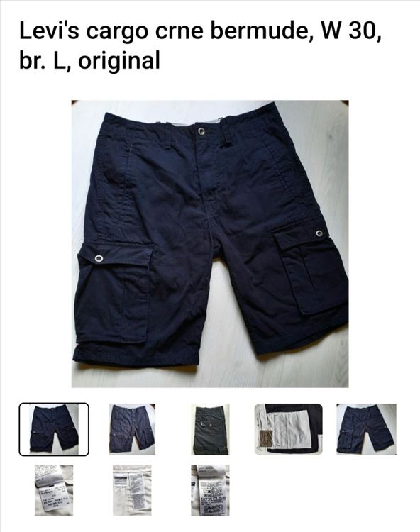 Levi's crne bermude, br. L, original | Halo Oglasi