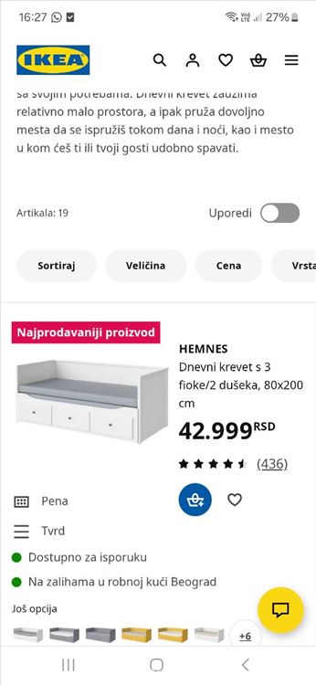 Hemnes ikea krevet | Halo Oglasi