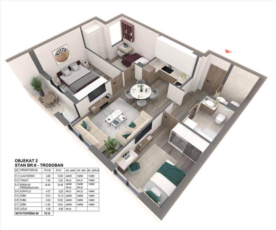 Zemun, centar 70m2, 3.5 182000 | Halo Oglasi