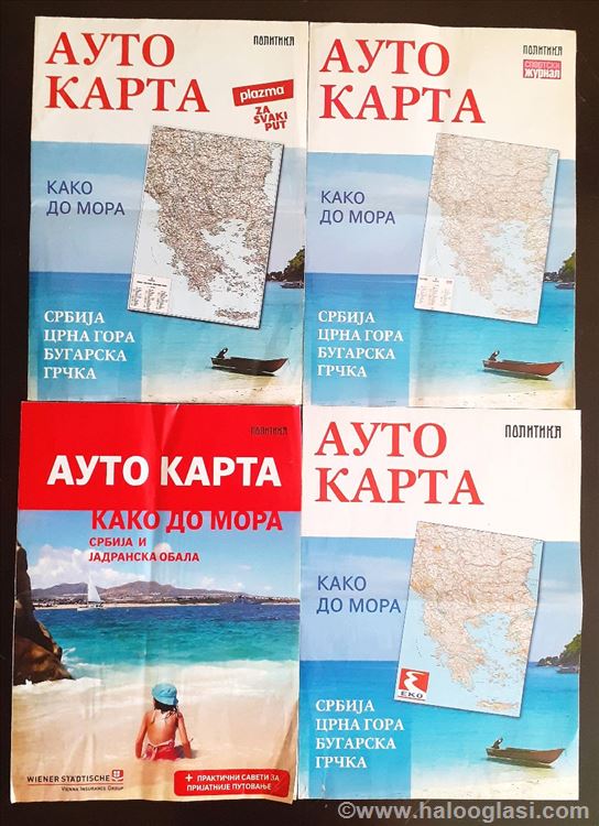 Auto karta Kako do mora/ Jadran Srb. CG Bug. Grč. | Halo Oglasi