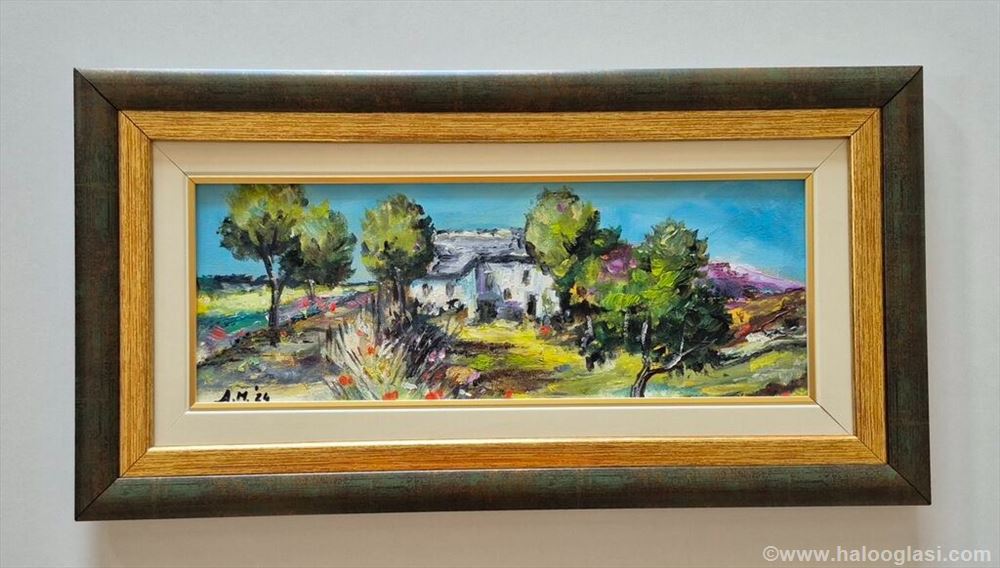 Ulje na platnu - Kuca u polju maslina, prelepo! | Halo Oglasi