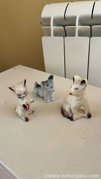 Keramicke figurice životinja (mačka, pas, lisica) | Halo Oglasi