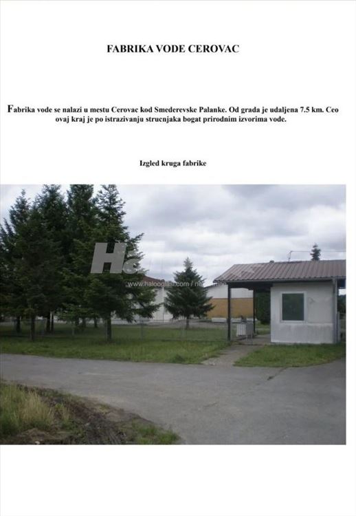Fabrika vode Cerovac-Smederevska Palanka | Halo Oglasi