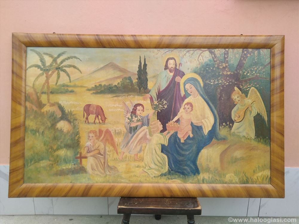 stara slika ulje veliki format 1960 god - 81 x 135 | Halo Oglasi