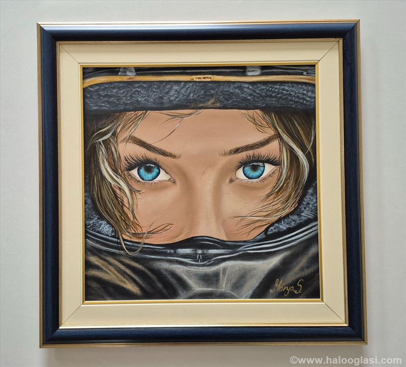 Ulje na platnu - Plave oci, prelepa slika! | Halo Oglasi